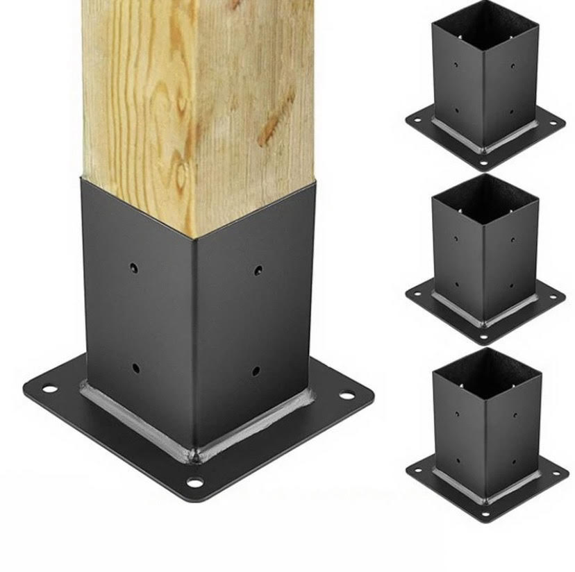 Soporte Base 4×4” Para Pilar de Pergola – Fuego Interior Deco